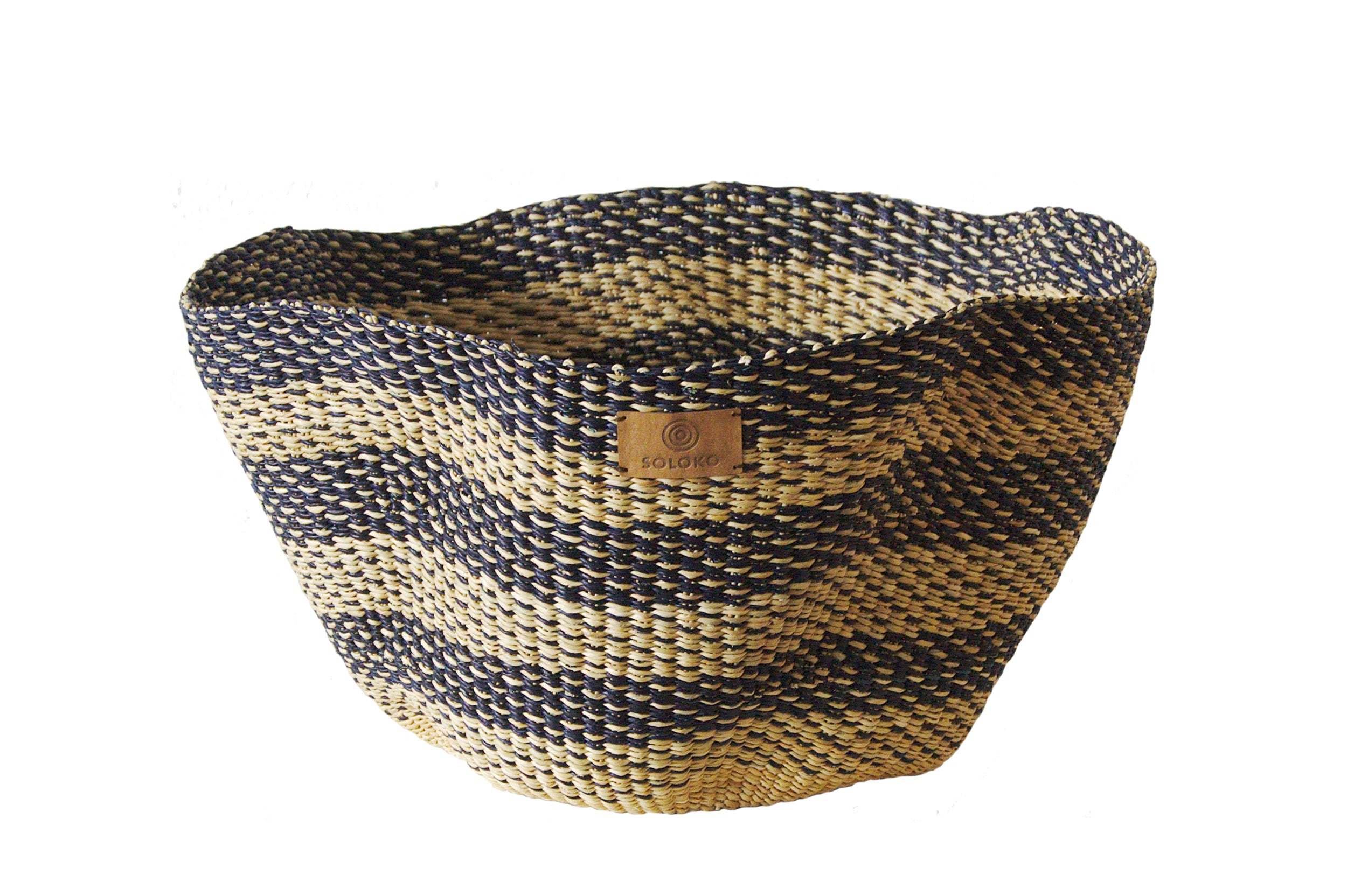 Sitso Big Woven Basket (blue, natural) – SOLOKO